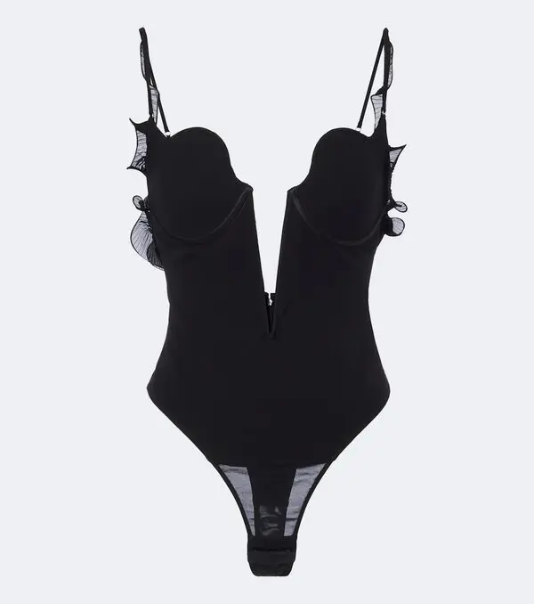 TOM FORD Ruffled Silk Bodysuit