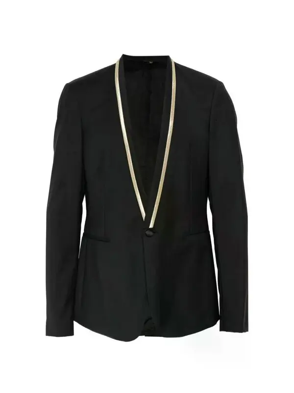 Roberto Cavalli Contrast-trim Shawl-lapel Jacket - Black