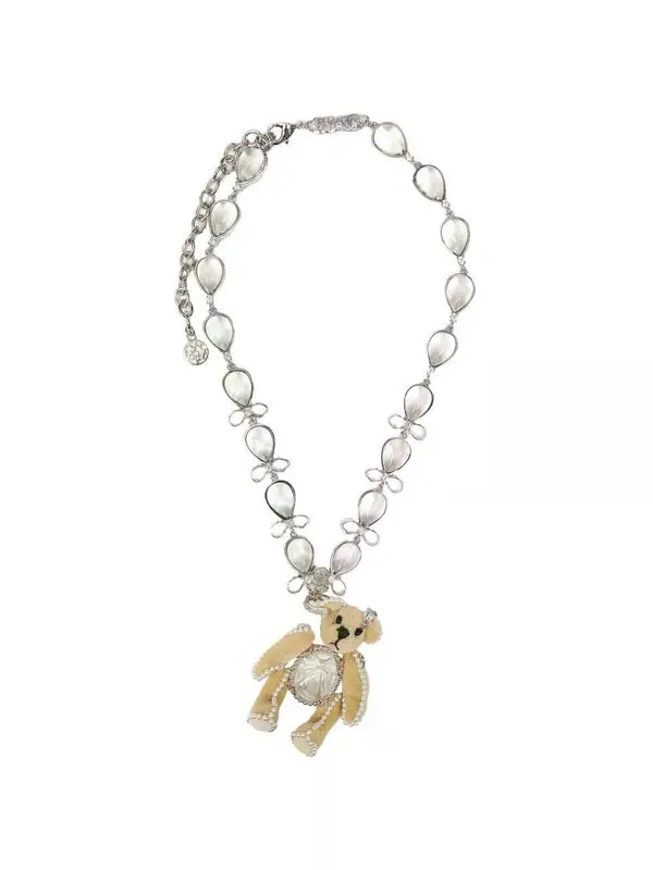 YVMIN Paradise Teddy-bear Pendant Necklace - Silver