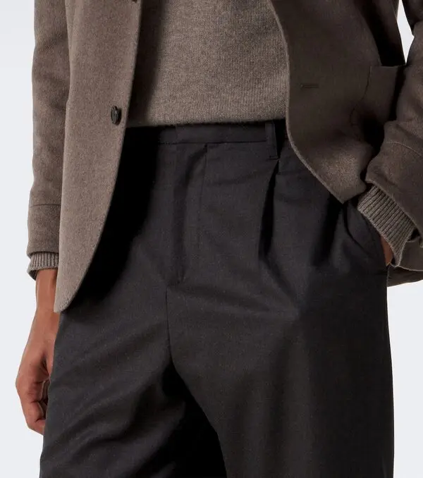Agnona Wool Pleated Straight Pants