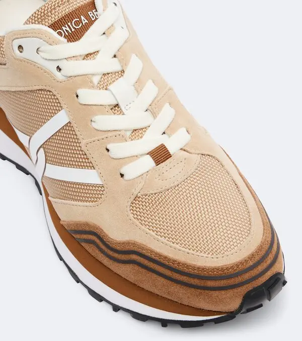 Veronica Beard Valentina Suede-trimmed Sneakers