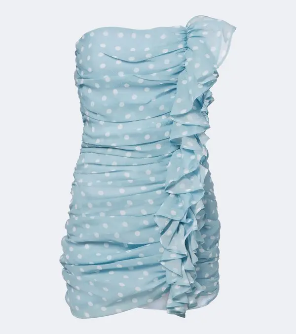 Nina Ricci Polka-dot Silk Bustier Dress