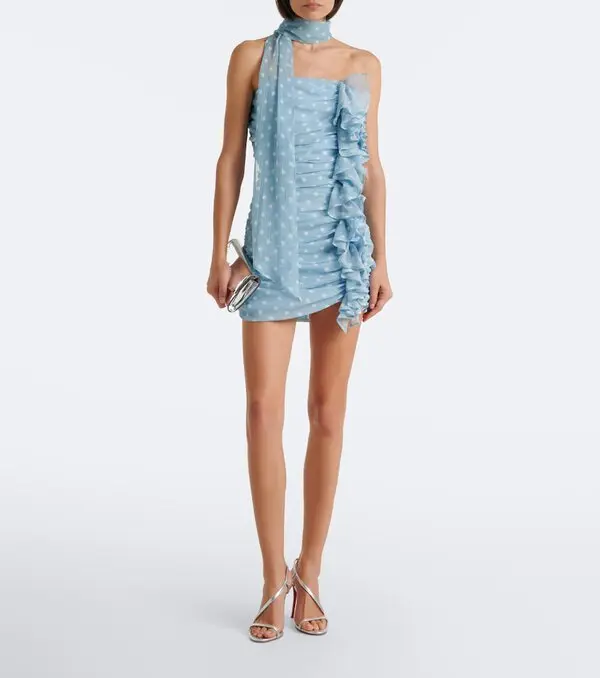 Nina Ricci Polka-dot Silk Bustier Dress