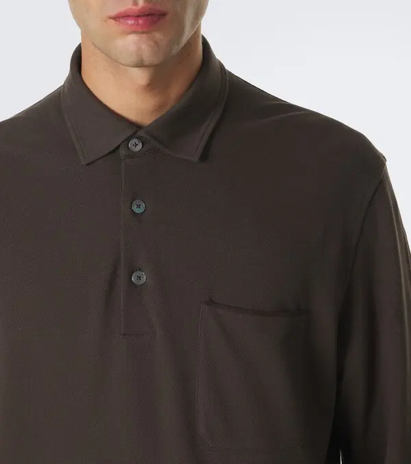 Zegna Cotton Pique Polo Shirt - Brown