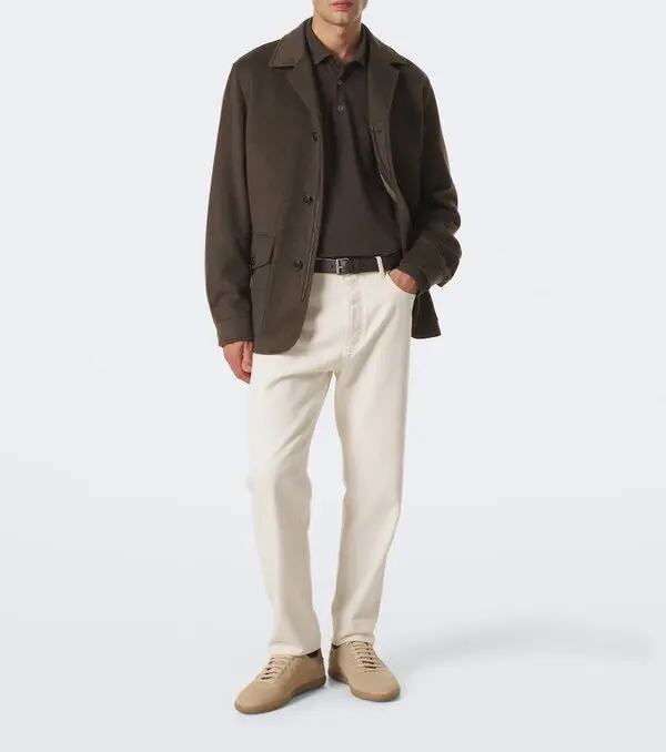 Zegna Cotton Pique Polo Shirt - Brown