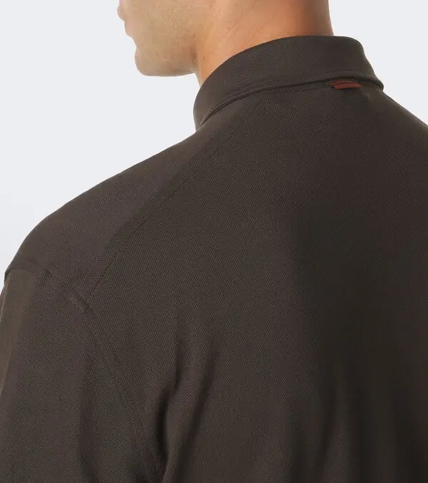 Zegna Cotton Pique Polo Shirt - Brown