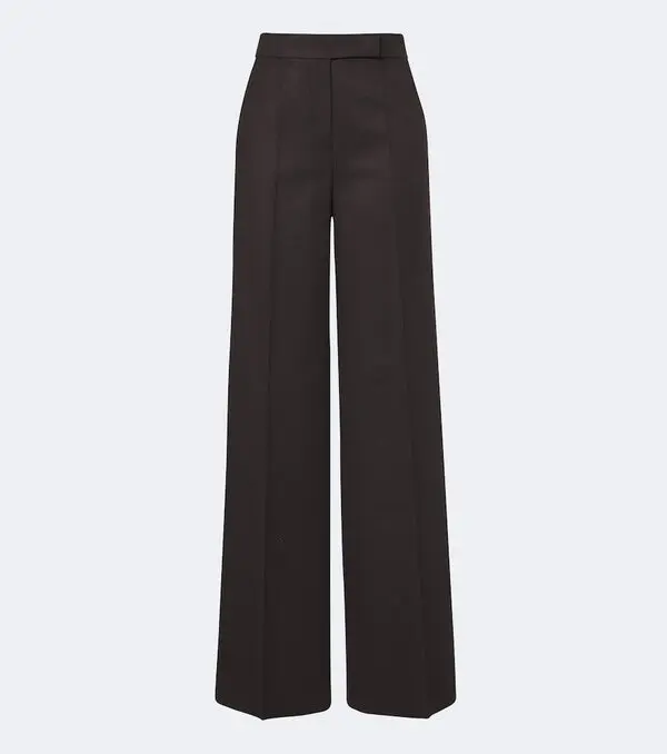 Max Mara Pleated Camel Hair Wide-leg Pants - Brown