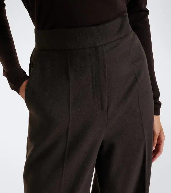 Max Mara Pleated Camel Hair Wide-leg Pants