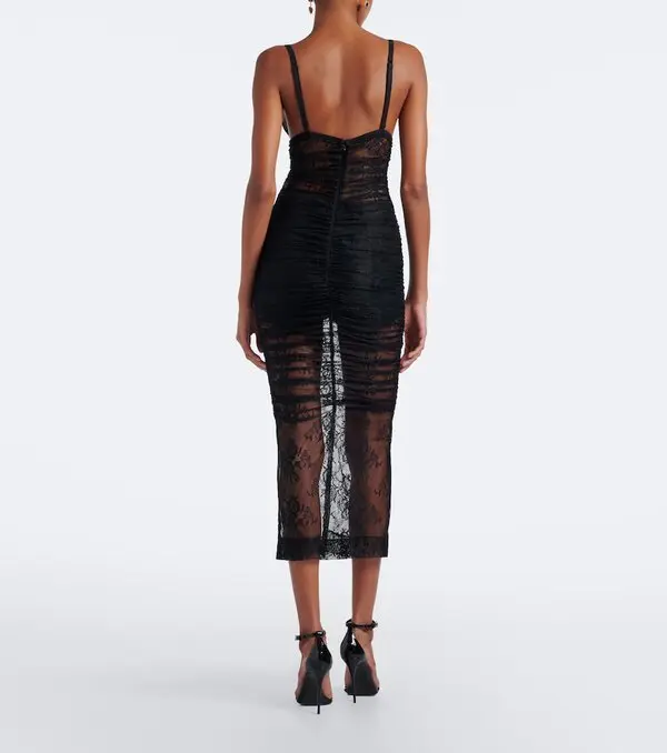 Dolce & Gabbana Sheer Lace Midi Dress