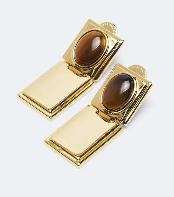 DEHANCHE Signet Stone Tiger's Eye 18kt -plated Earrings