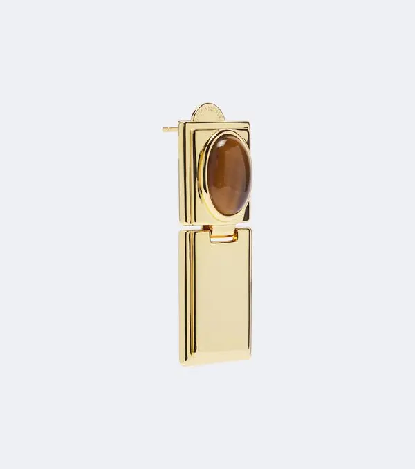 DEHANCHE Signet Stone Tiger's Eye 18kt -plated Earrings