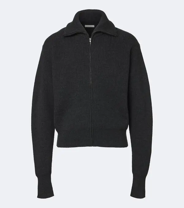 LEMAIRE Ribbed-knit Wool Zip-up Cardigan