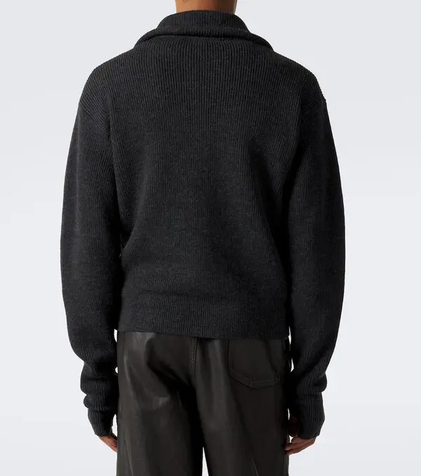 LEMAIRE Ribbed-knit Wool Zip-up Cardigan