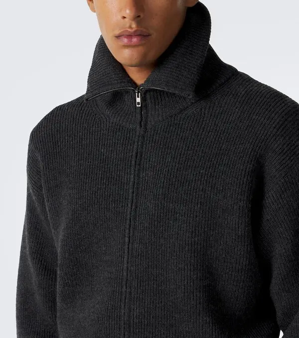 LEMAIRE Ribbed-knit Wool Zip-up Cardigan