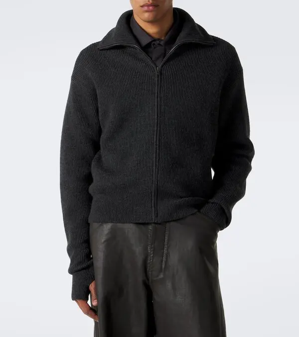 LEMAIRE Ribbed-knit Wool Zip-up Cardigan
