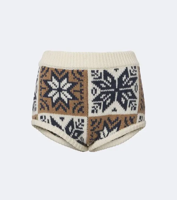 Magda Butrym Jacquard Wool And Cashmere Shorts