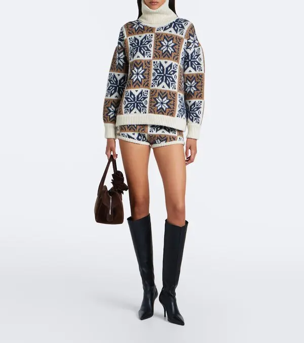 Magda Butrym Jacquard Wool And Cashmere Shorts