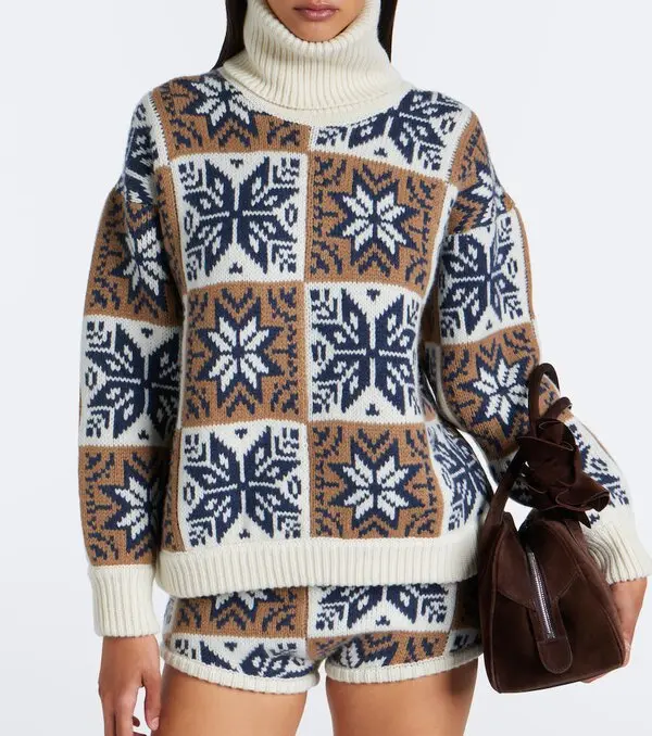 Magda Butrym Jacquard Wool And Cashmere Shorts