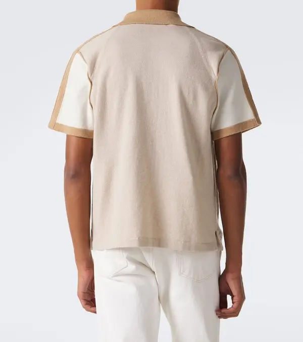 GOD'S TRUE CASHMERE Biscotti Cashmere Polo Shirt With Tiger's Eye