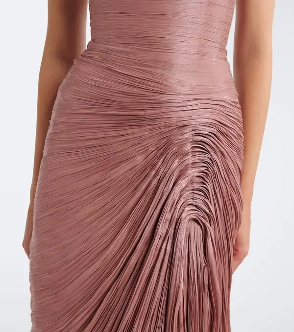 MARMAR HALIM Pleated Satin Gown