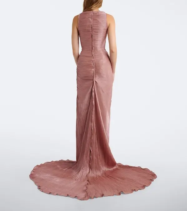 MARMAR HALIM Pleated Satin Gown