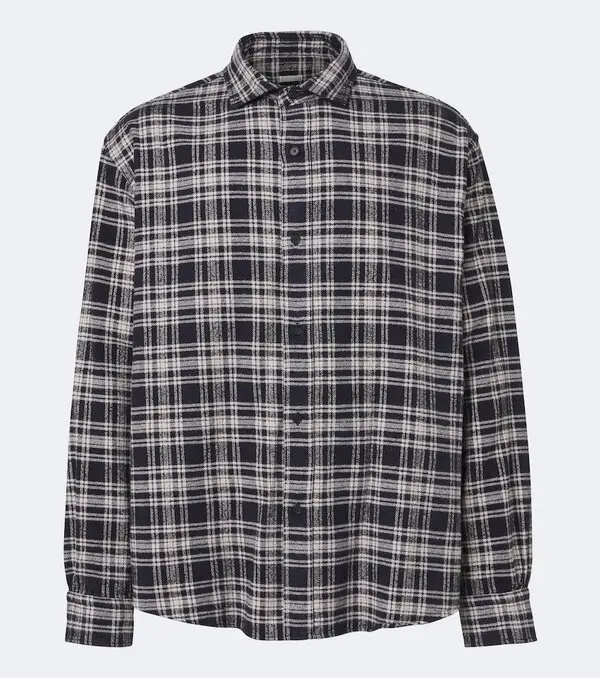 A.PRESSE Checked Cotton And Silk Shirt