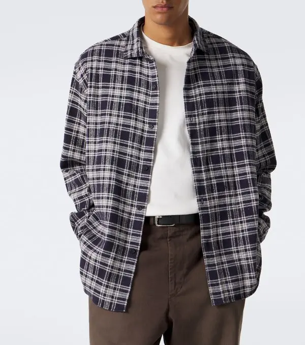 A.PRESSE Checked Cotton And Silk Shirt