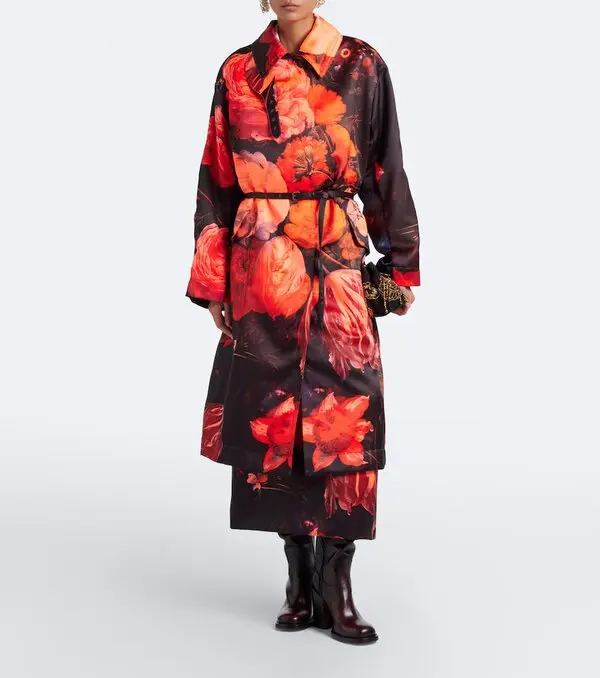 Dries Van Noten Floral Midi Skirt