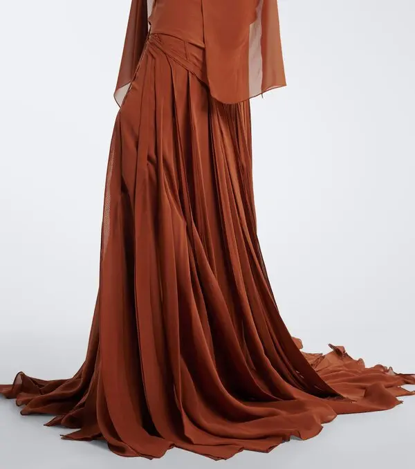 MARMAR HALIM Draped Georgette Bustier Gown