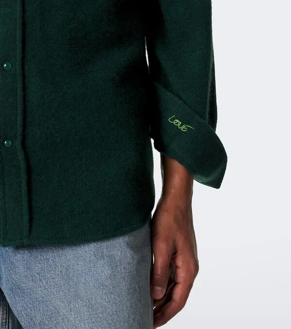 GOD'S TRUE CASHMERE Cashmere Shirt With Malachite