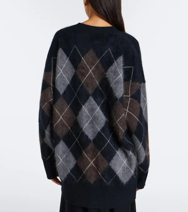 LISA YANG Elaria Argyle Cashmere Cardigan