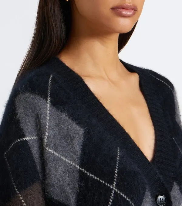 LISA YANG Elaria Argyle Cashmere Cardigan