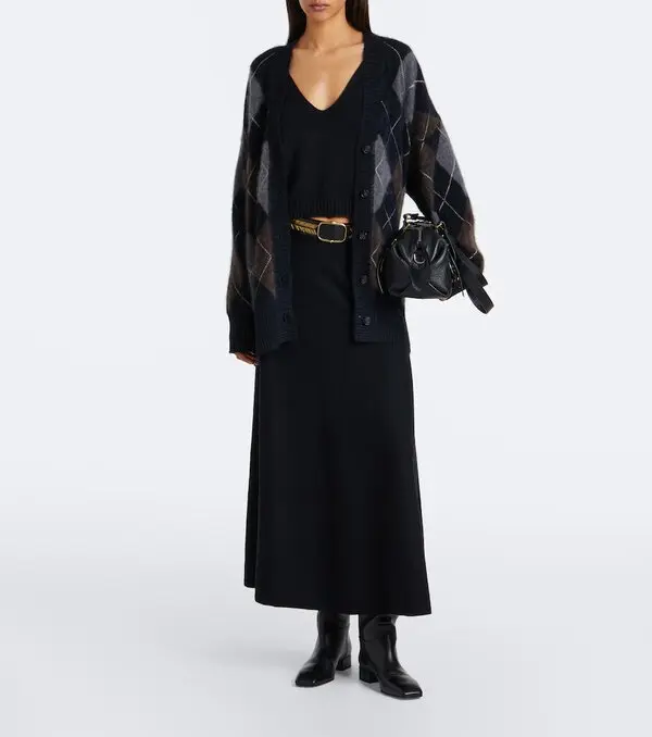 LISA YANG Elaria Argyle Cashmere Cardigan