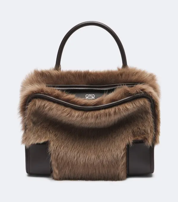 Loewe Amazona 180 Medium Shearling Top-handle Bag