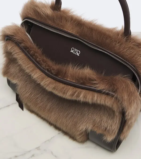 Loewe Amazona 180 Medium Shearling Top-handle Bag
