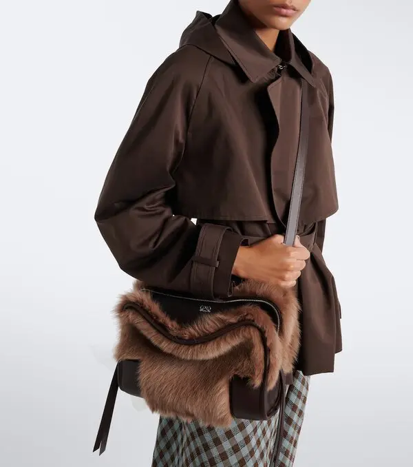 Loewe Amazona 180 Medium Shearling Top-handle Bag