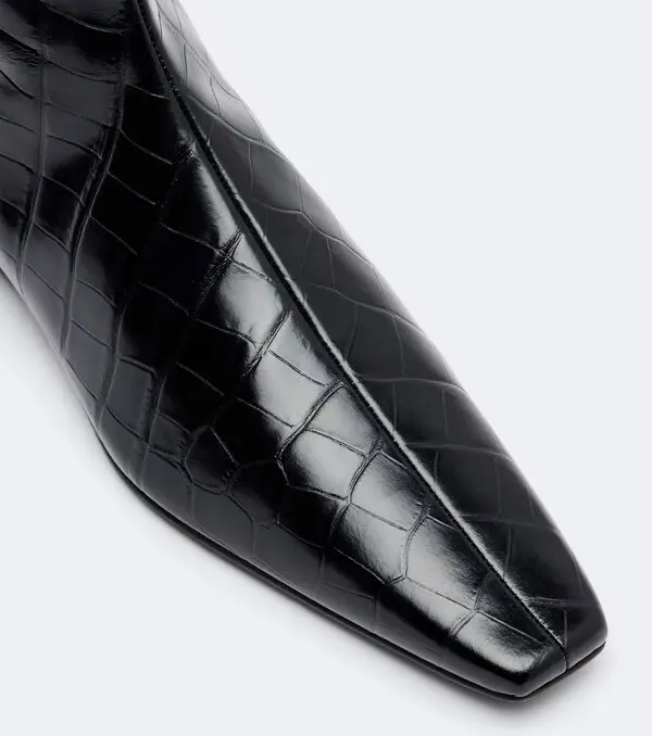 TOTEME Croc-effect Leather Ankle Boots