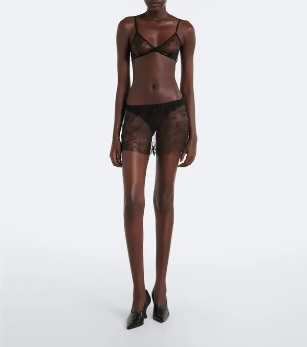 Khaite Tilly Sheer Lace Shorts