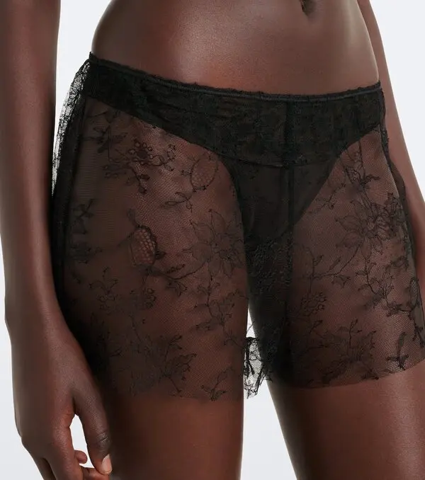 Khaite Tilly Sheer Lace Shorts