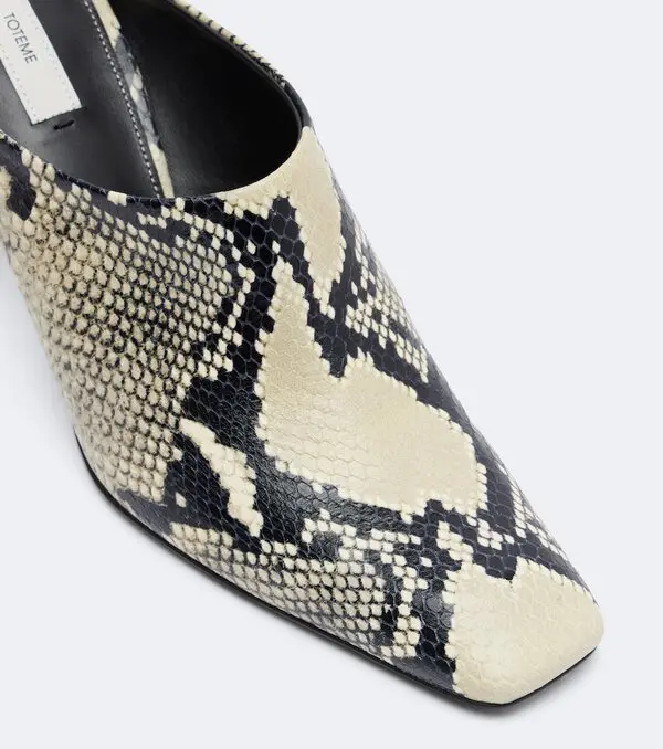 TOTEME Snake-effect Leather Mules