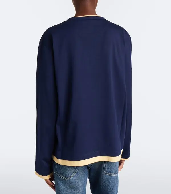 Miu Miu Layered Cotton Jersey Henley Shirt