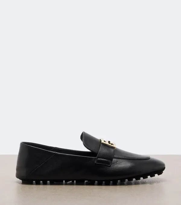 Fendi Tube Leather Driving Shoes