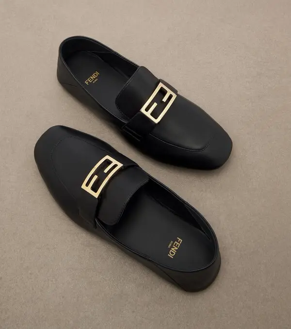 Fendi Tube Leather Driving Shoes