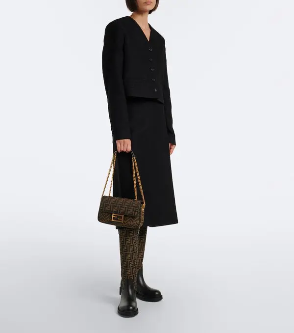 Fendi Baguette® Mini Ff Zucca Shoulder Bag
