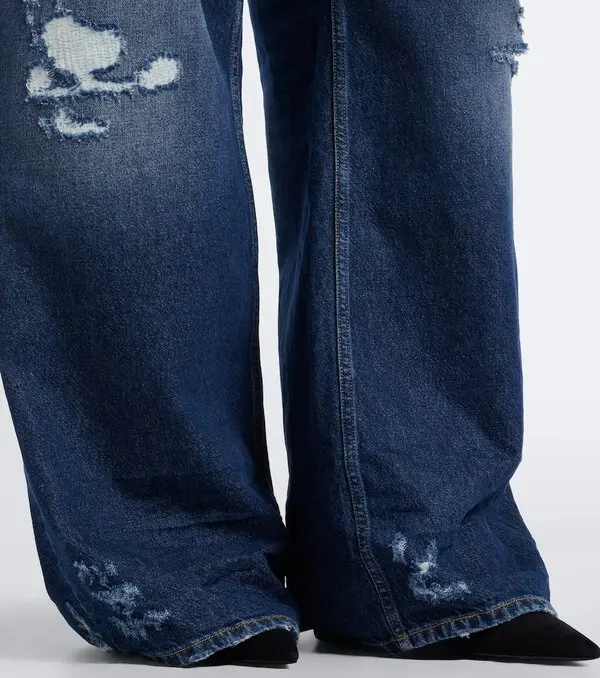 Dolce & Gabbana Distressed Oversized Wide-leg Jeans