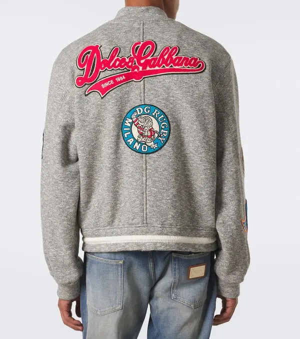 Dolce & Gabbana Patch-applique Cotton Varsity Jacket