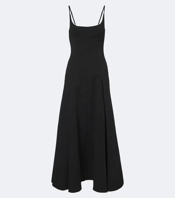 Staud Jill Cotton-blend Maxi Dress - Black
