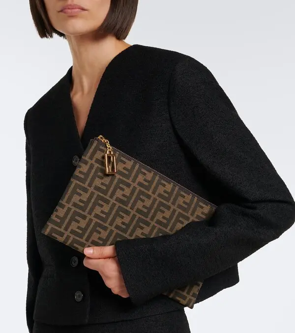 Fendi Tube Medium Ff Zucca Pouch