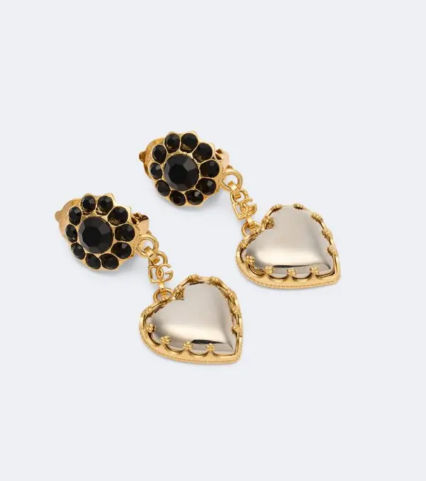 Dolce & Gabbana Sacro Cuore Embellished Clip-on Earrings