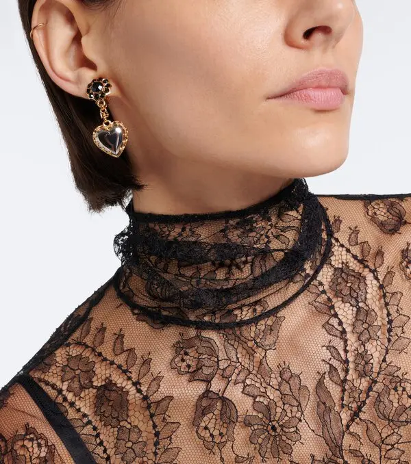 Dolce & Gabbana Sacro Cuore Embellished Clip-on Earrings